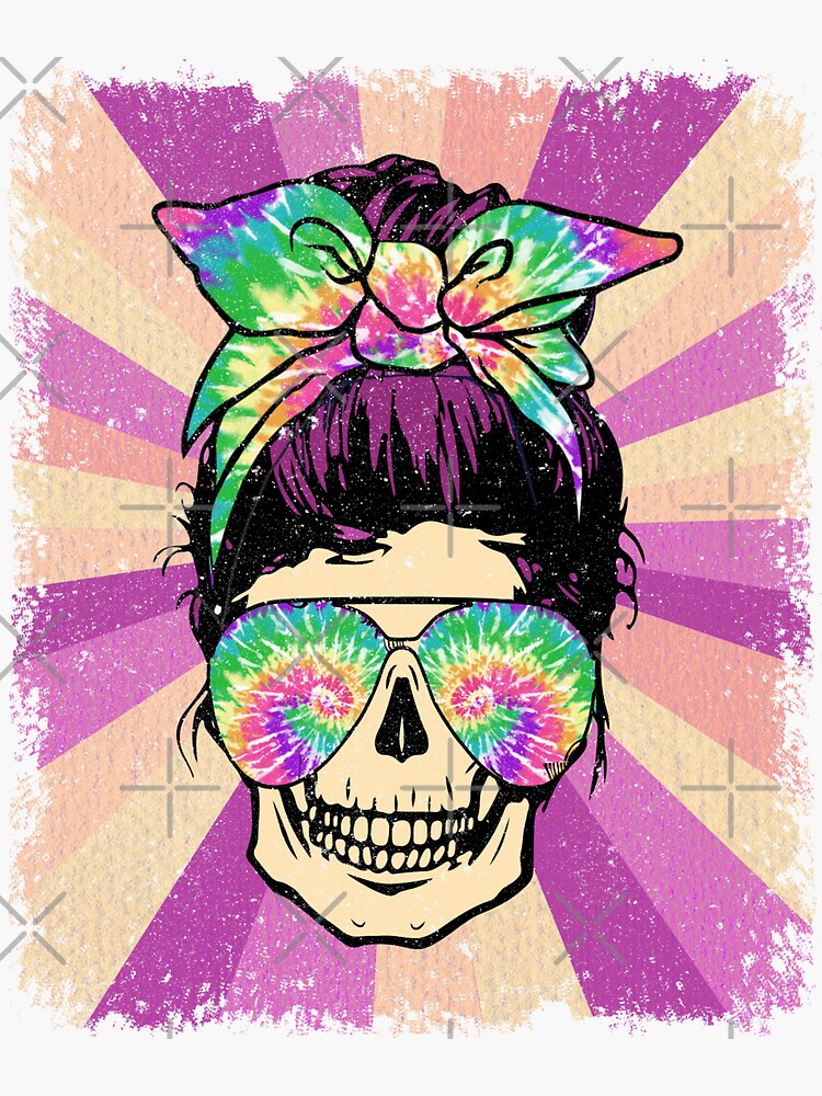 "Pastel, Kawaii, Goth Skeleton Girl with Summer Tie Dye Sunglasses ...