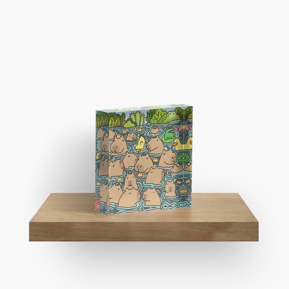 "A pond full of capybara" Art Board Print for Sale by picopang | Redbubble