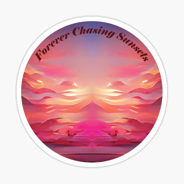 "Pink n Blue Sunset Painting - Forever Chasing Sunsets" Sticker for ...