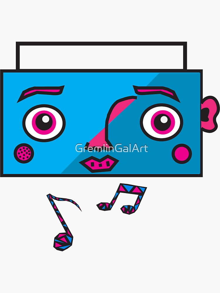 "Radio Face" Sticker for Sale by GremlinGalArt | Redbubble