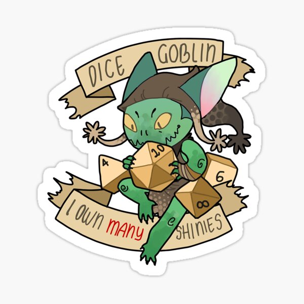 "DICE GOBLIN, 1" Sticker for Sale by EricMcGraw | Redbubble