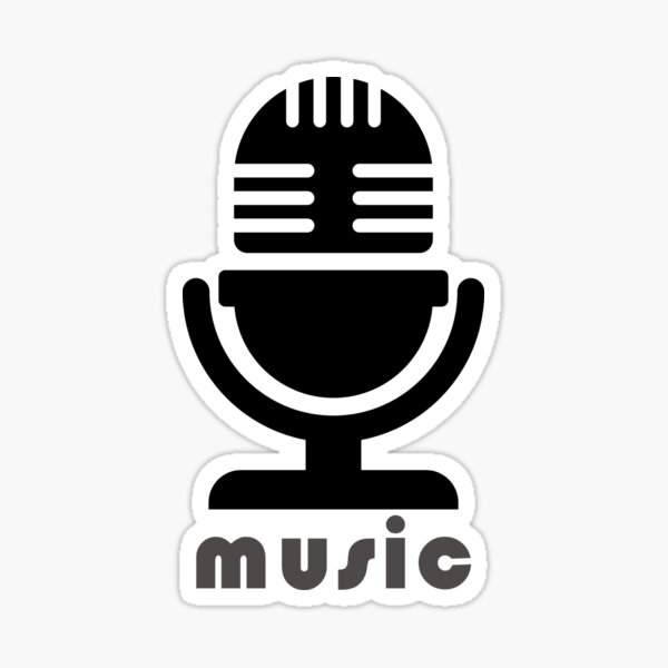 "World Music Simple Mike symbol image for Music Mania" Sticker for Sale ...