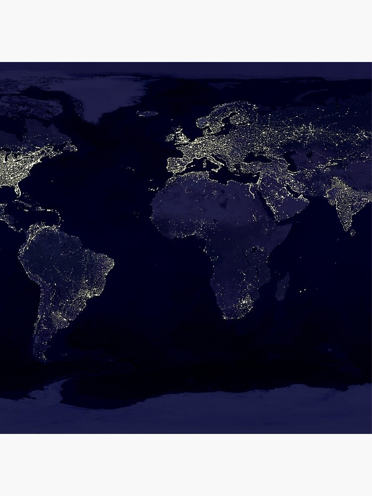 "Satellite World Map. Dark world map. " Poster for Sale by ...