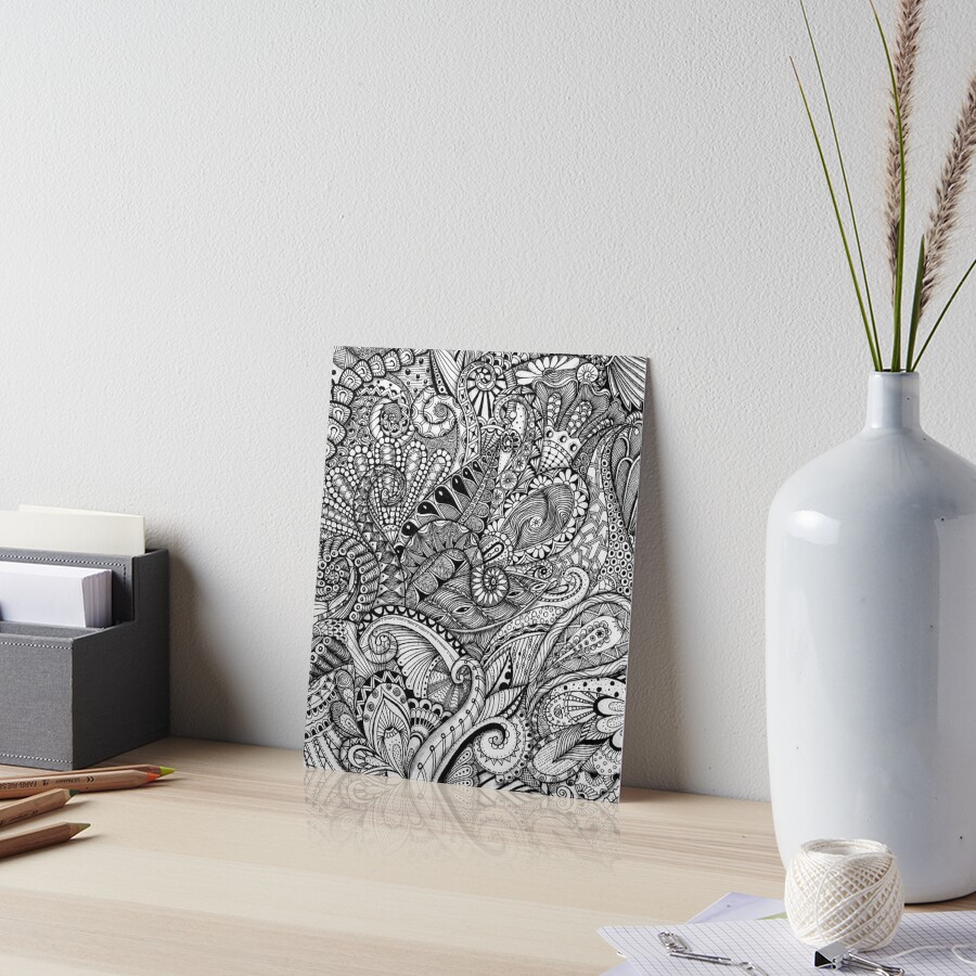 "jungle zentangle doodle" Art Board Print for Sale by Yanwun | Redbubble