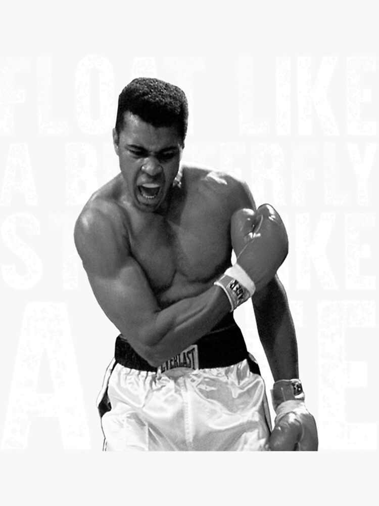 Pegatina «Flota como la leyenda del boxeo de Muhammad ali regalo vintage para fanáticos ...