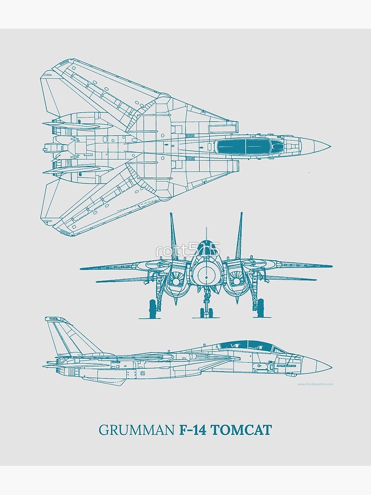 "F-14 Tomcat Jet Fighter Blueprint" Poster for Sale by rott515 | Redbubble