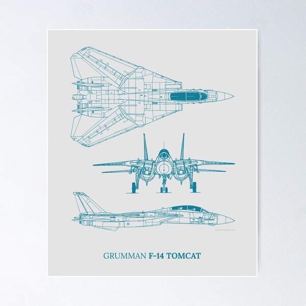 "F-14 Tomcat Jet Fighter Blueprint" Poster for Sale by rott515 | Redbubble