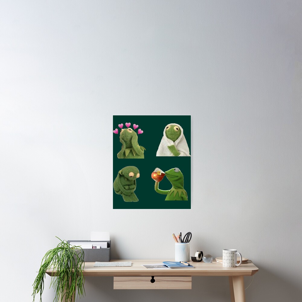 "Kermit meme sticker set " Poster for Sale by ReynoldsAnthony | Redbubble