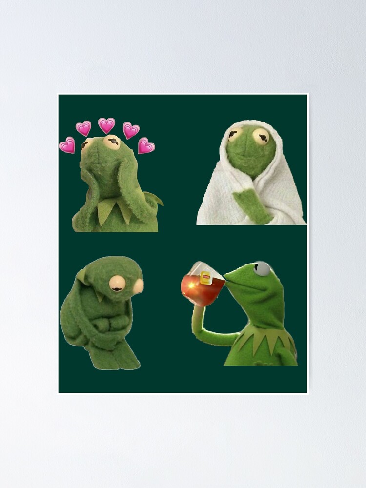 "Kermit meme sticker set " Poster for Sale by ReynoldsAnthony | Redbubble