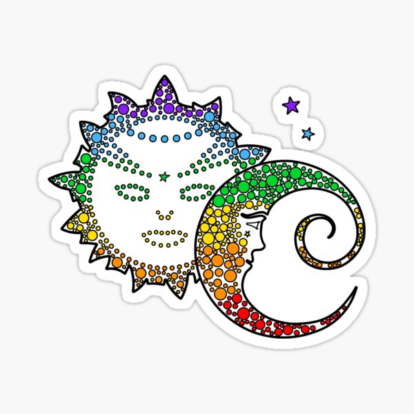 "Sun Moon Cosmic Union" Sticker for Sale by ManuelVilleDsgn | Redbubble