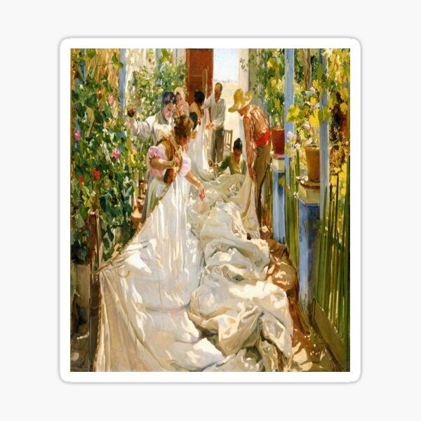 "Joaquin Sorolla Sewing the Sail 1896" Sticker for Sale by Sky-Art-80s ...