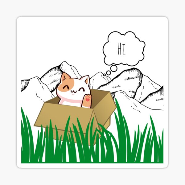 "Cat in a box" Sticker for Sale by Bexter97 | Redbubble