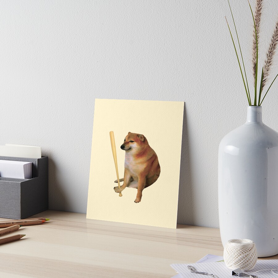 "Cheems Doge Bat" Art Board Print for Sale by DonatasSab | Redbubble