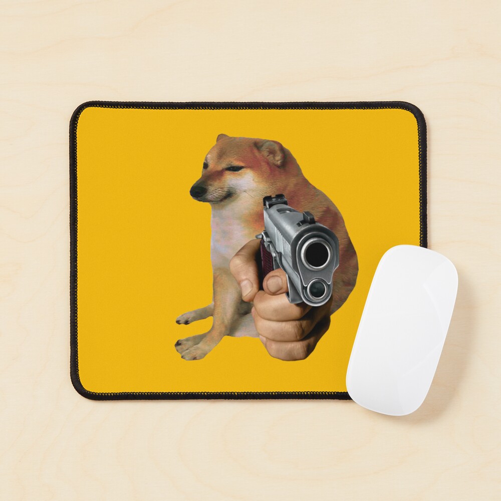 "Cheems Doge Gun" Sticker for Sale by DonatasSab | Redbubble