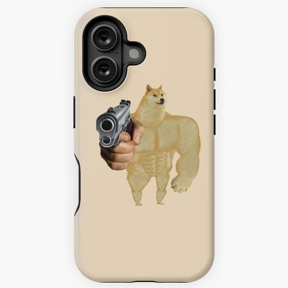 "Swole Doge Gun" Sticker for Sale by DonatasSab | Redbubble