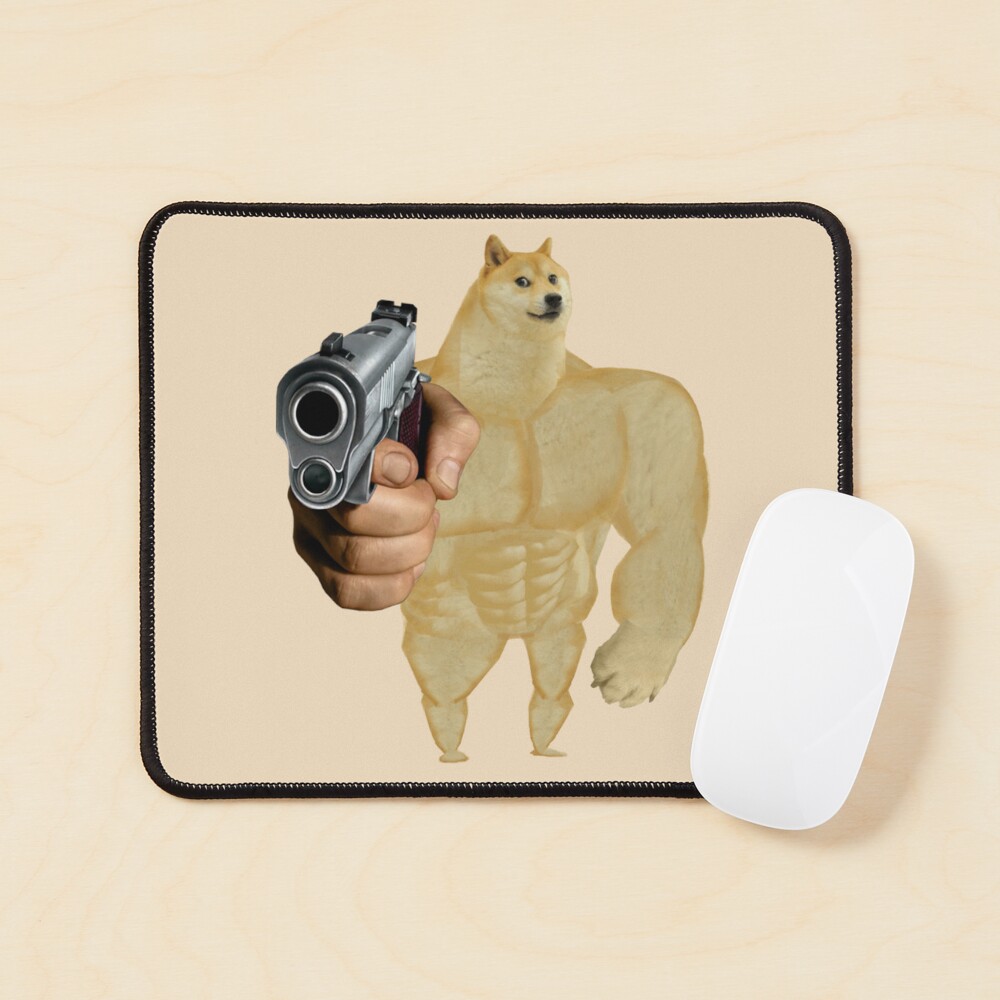 "Swole Doge Gun" Sticker for Sale by DonatasSab | Redbubble