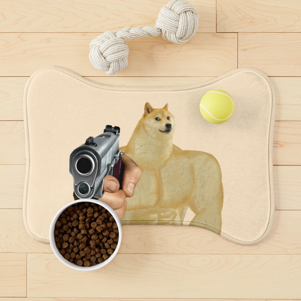 "Swole Doge Gun" Sticker for Sale by DonatasSab | Redbubble
