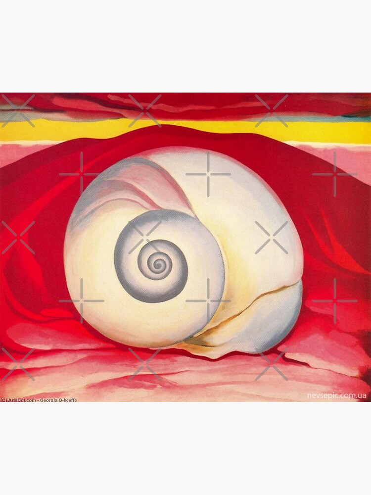 "Red hill and white shell art by georgia O'keeffe classic poster ...