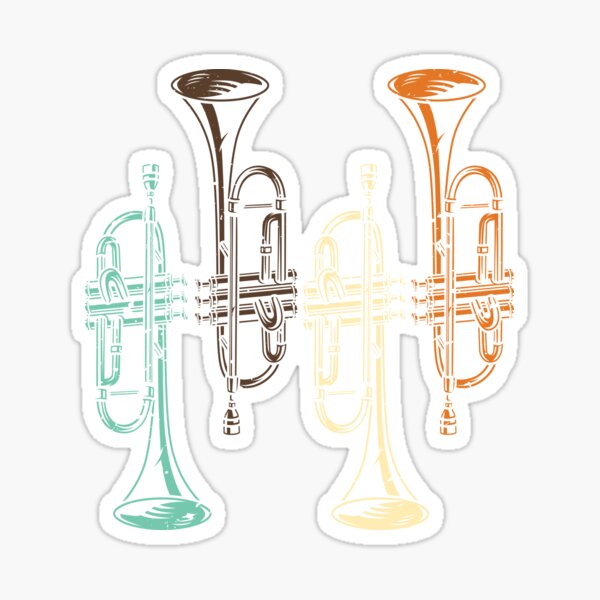 "Trumpet Trumpeter Gift Retro Trumpet Player Musician" Sticker for Sale ...