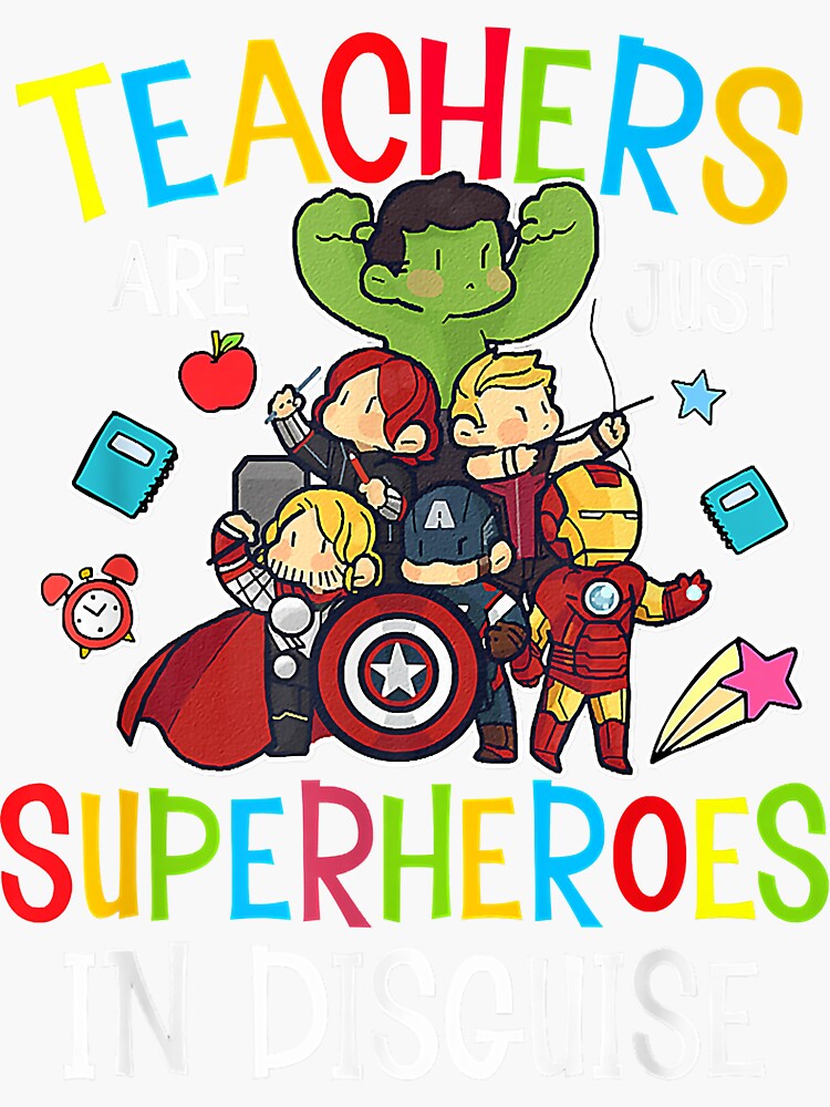 "Teachers Are Superheroes Funny Back to School Teacher Gifts" Sticker ...