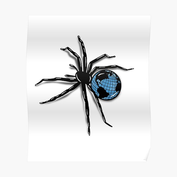 "World globe spider" Poster for Sale by Zela | Redbubble