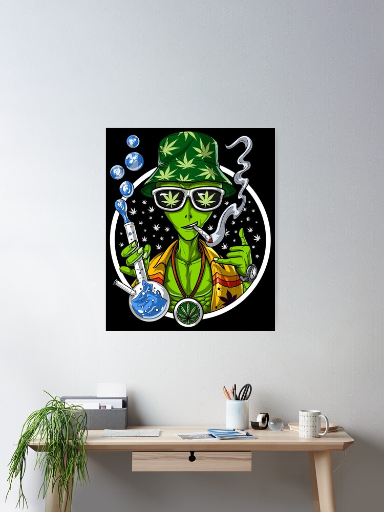"Weed Alien Stoner" Poster for Sale by Nikolay Todorov | Redbubble