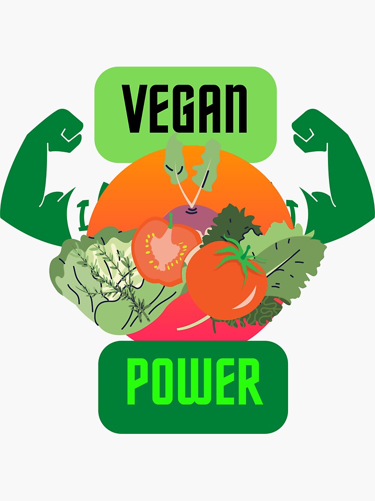 "Vegan power" Sticker for Sale by RERM | Redbubble
