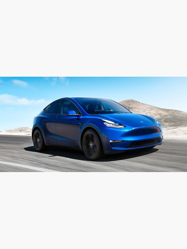 "Tesla Model Y Blue" Poster for Sale by TeslaMotion | Redbubble