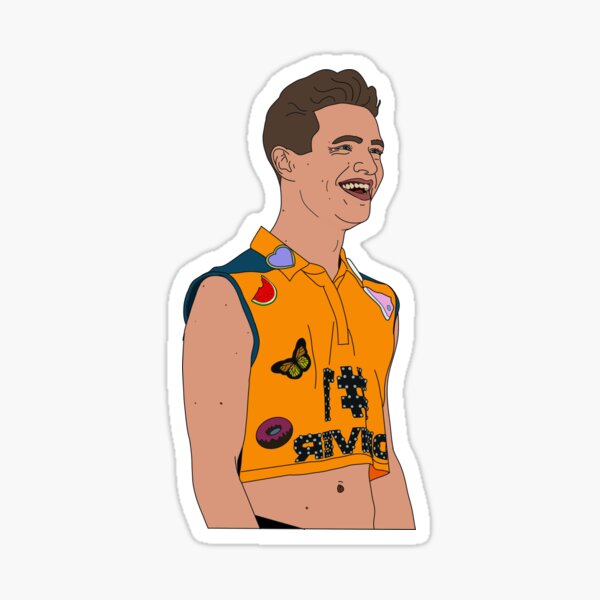 "Lando Norris - Crop Top" Sticker for Sale by crashstappen | Redbubble