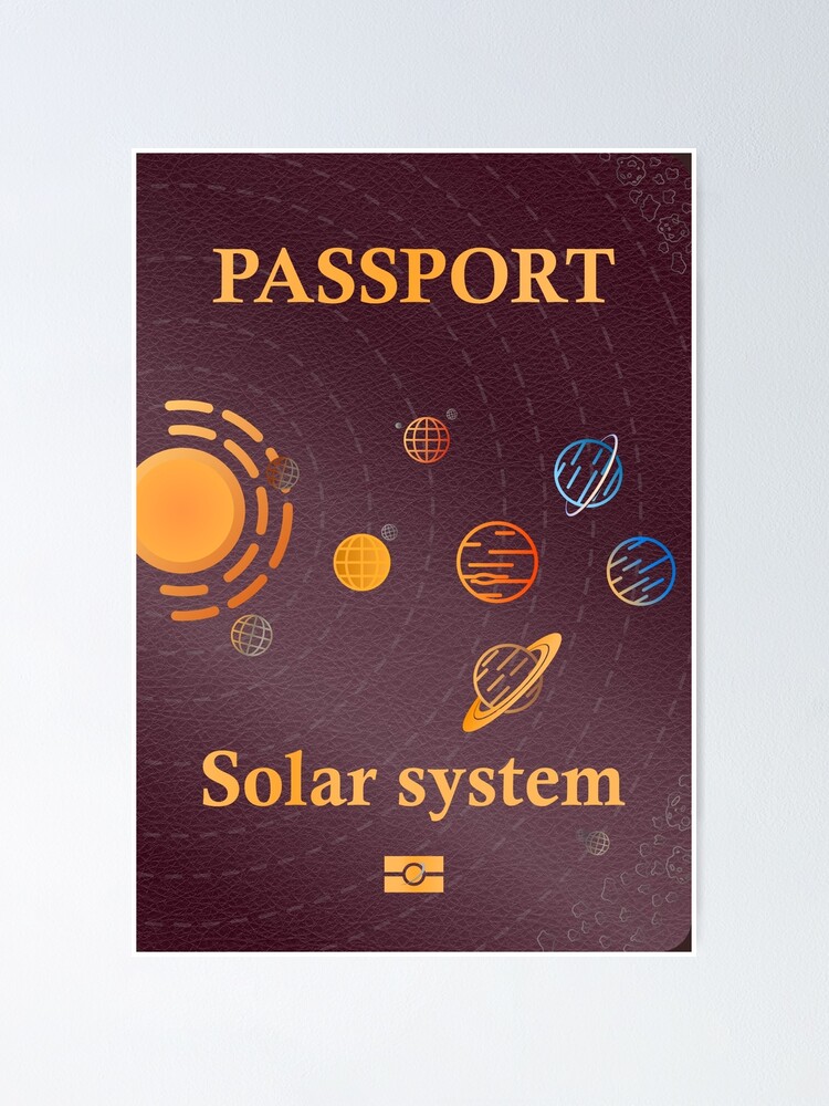 "Passport - Solar system - Red" Poster for Sale by jc007 | Redbubble