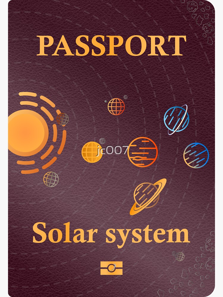 "Passport - Solar system - Red" Sticker for Sale by jc007 | Redbubble
