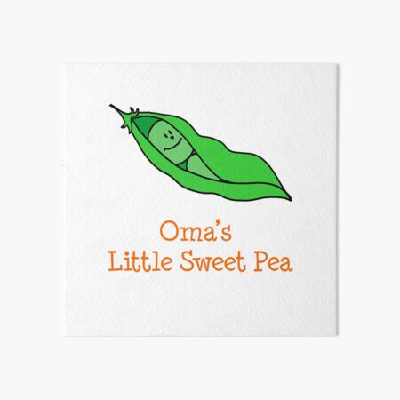 "Oma's Little Sweet Pea Cartoon Pea For Baby" Art Board Print for Sale ...