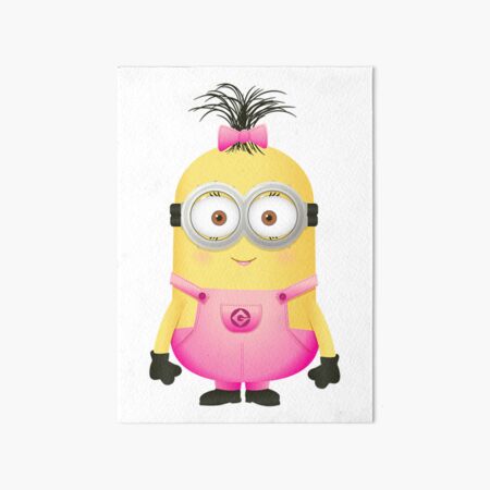 "Minions Pink Girl" Art Board Print for Sale by Byrd-Maureen | Redbubble