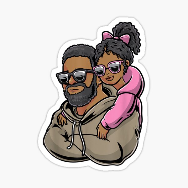 "Black Dad Father Daughter African American Father's Day Girl" Sticker ...