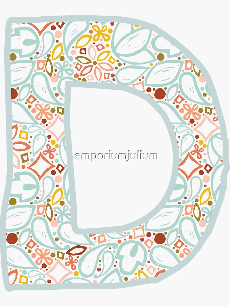 "Letter D - Monogram" Sticker by emporiumjulium | Redbubble