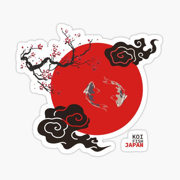 "Japanese Koi" Sticker for Sale by GP-disegno | Redbubble