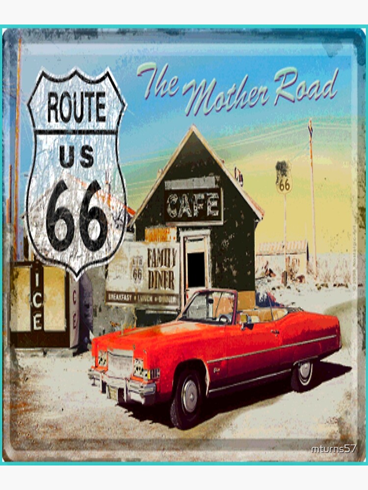 "Vintage Ad: Route 66 The Mother Road" Art Print for Sale by mturns57 ...