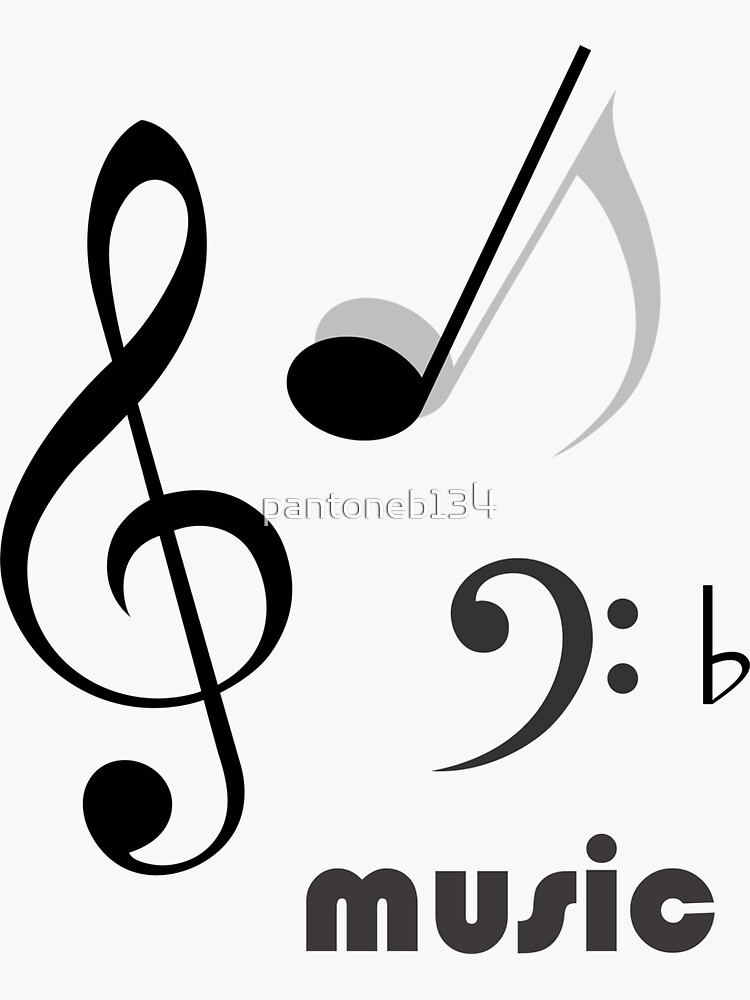 "World Music, Simple Musical symbols for Music Mania " Sticker for Sale ...