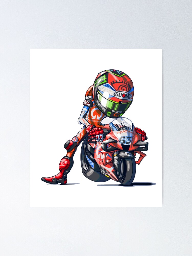 "Pecco Bagnaia Cartoon" Poster for Sale by NxtLvlDsgns | Redbubble