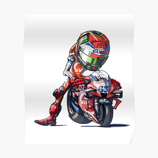 "Pecco Bagnaia Cartoon" Poster for Sale by NxtLvlDsgns | Redbubble