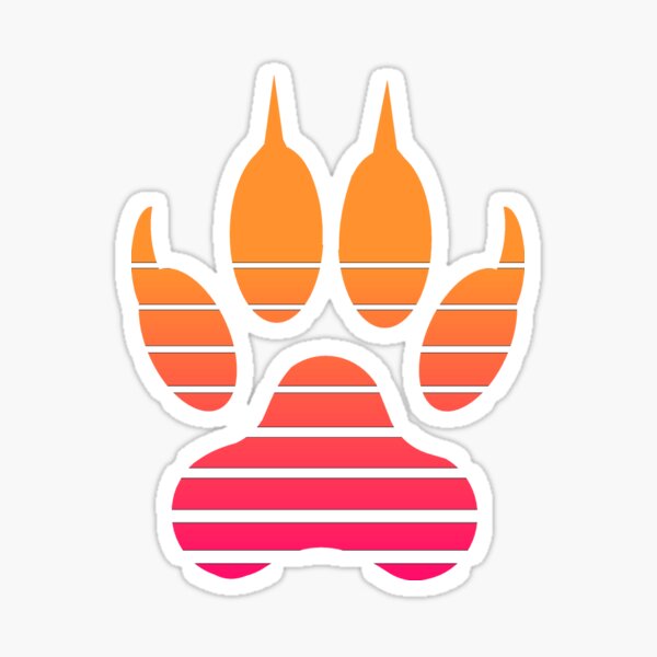 "Tiger Paw in vintage sunset color" Sticker for Sale by Ralph-shop ...