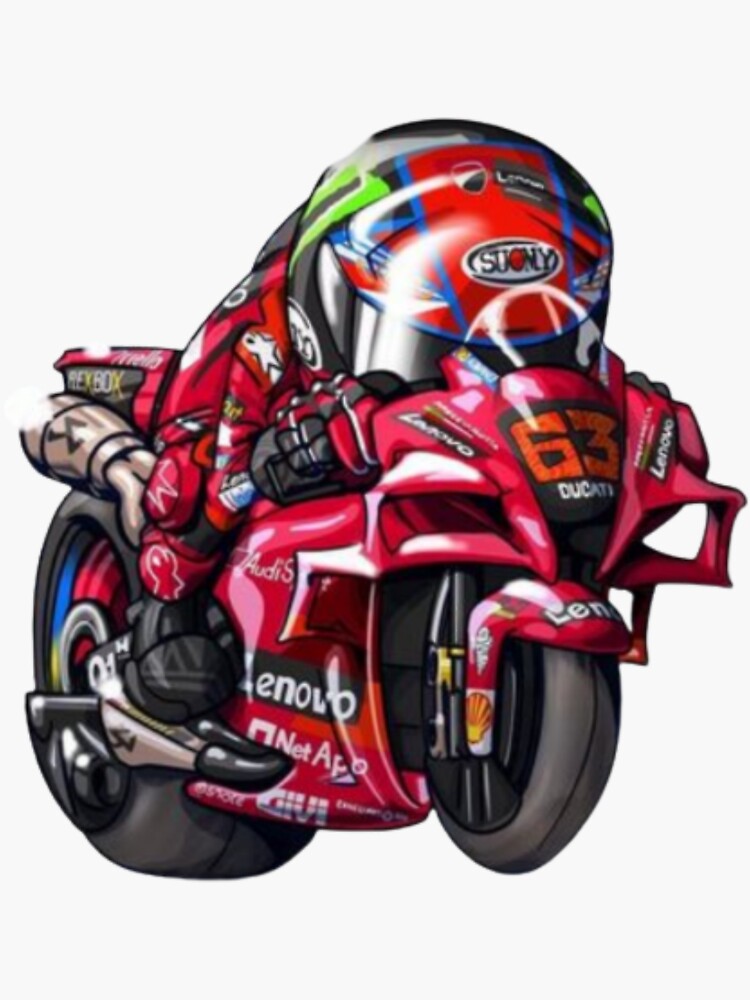 "Pecco Bagnaia Cartoon" Sticker for Sale by NxtLvlDsgns | Redbubble