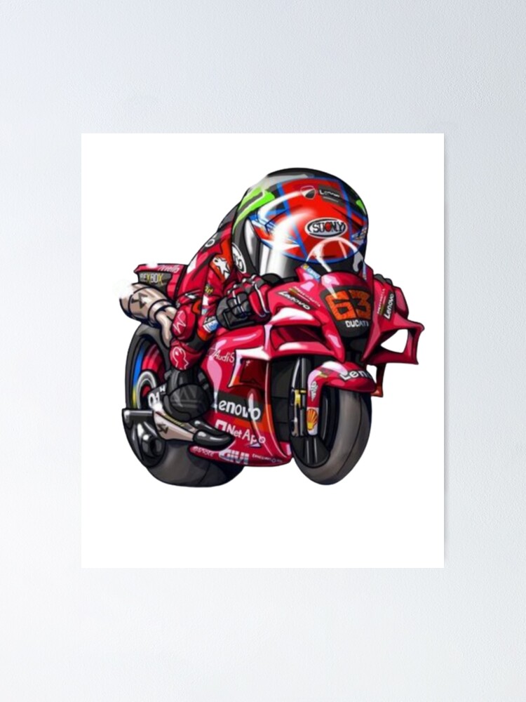 "Pecco Bagnaia Cartoon" Poster for Sale by NxtLvlDsgns | Redbubble