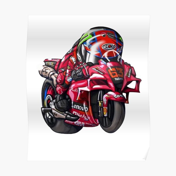 "Pecco Bagnaia Cartoon" Poster for Sale by NxtLvlDsgns | Redbubble