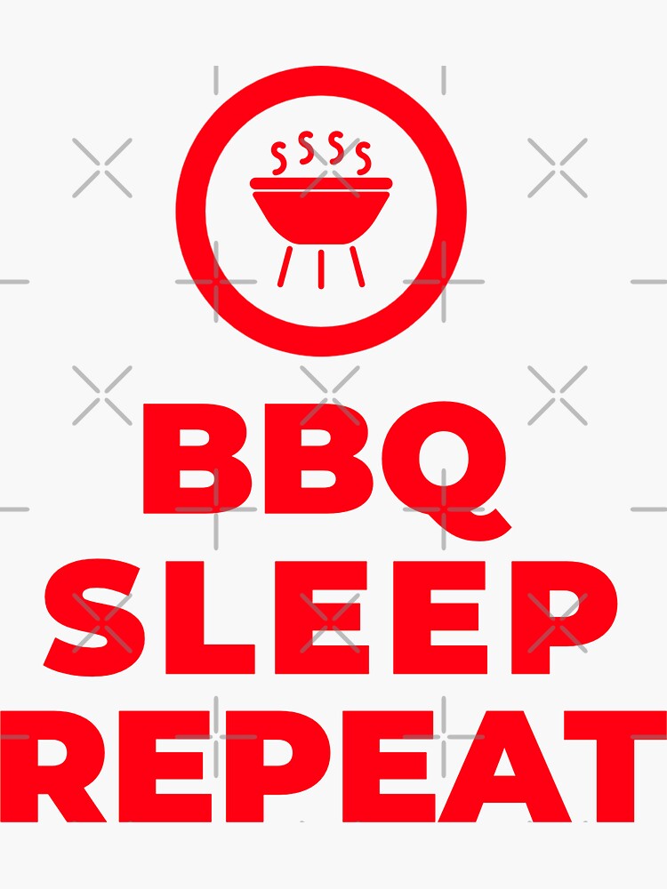 "Barbecue Grill Repeat Funny Essential Summer Cook Out" Sticker for ...
