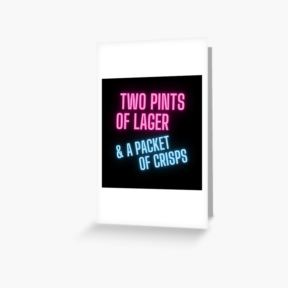 "Two Pints of Lager & Packet of Crisps Logo" Greeting Card for Sale by ...
