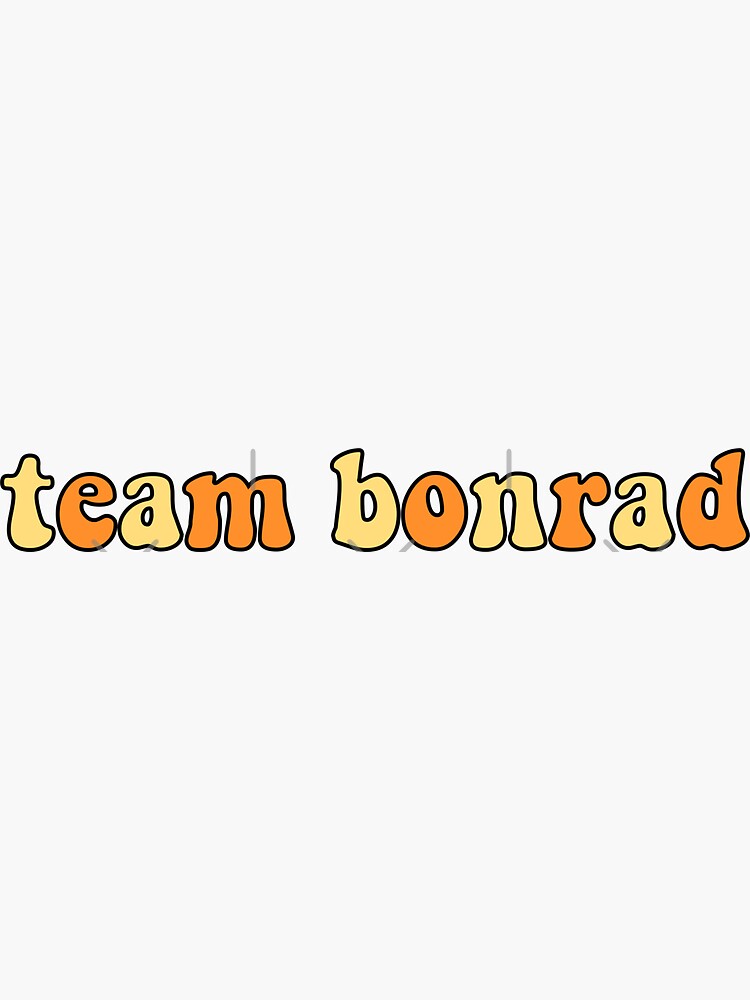 "team bonrad" Sticker for Sale by designsbysara58 | Redbubble