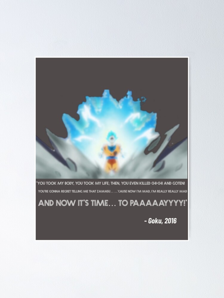 "Legendary Quotes: Goku's Rage" Poster for Sale by Frame-n-Play | Redbubble
