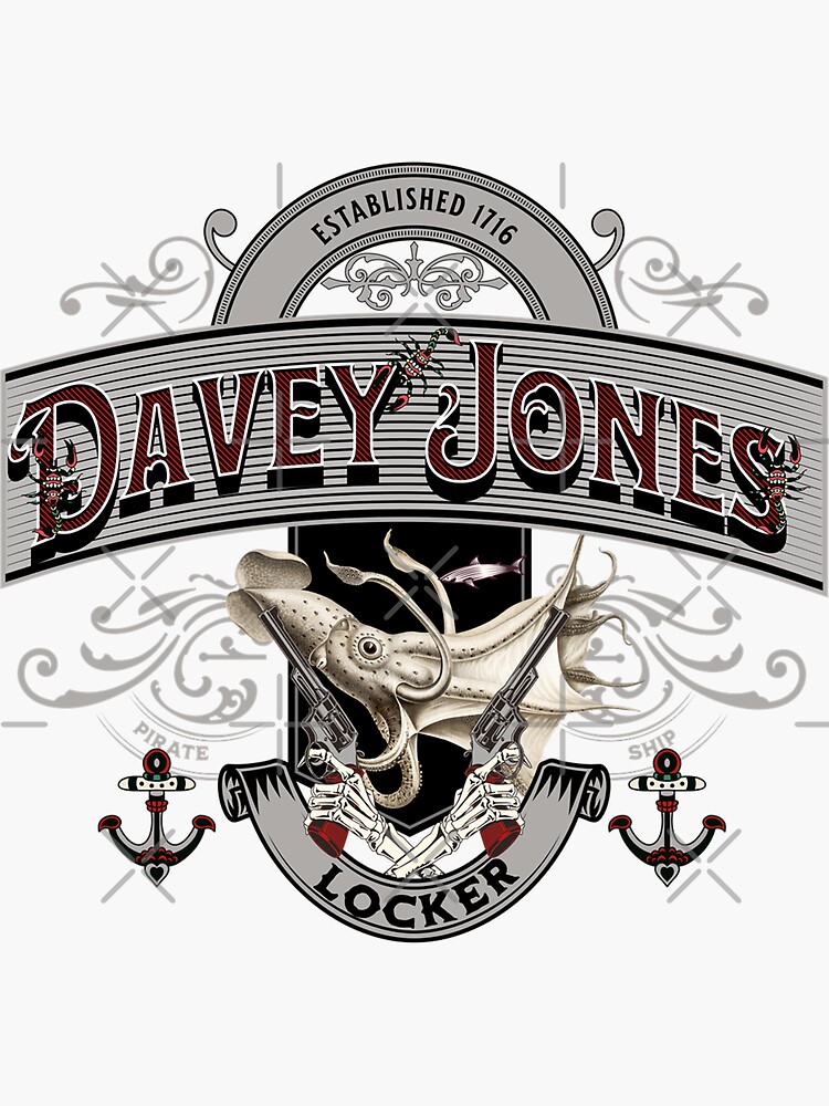 "Davey Jones Locker Pirate Silver and Red" Sticker for Sale by Emeris ...