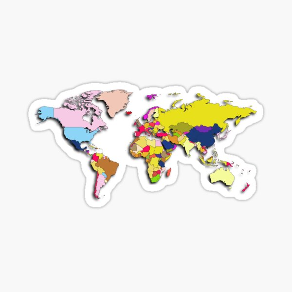 "World Map" Sticker for Sale by fungrio | Redbubble